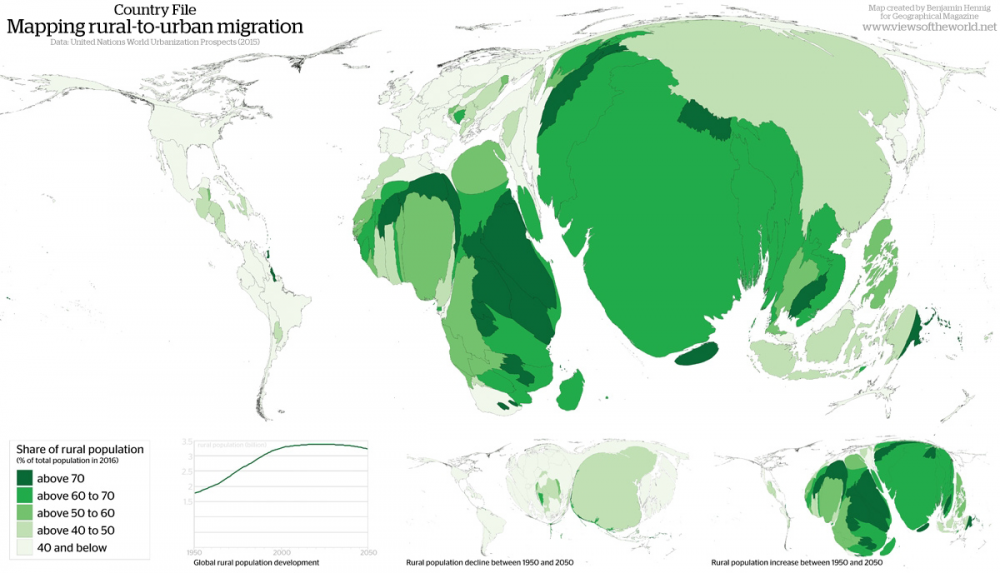 Country File: Mapping rural-to-urban migration - Worldmapper