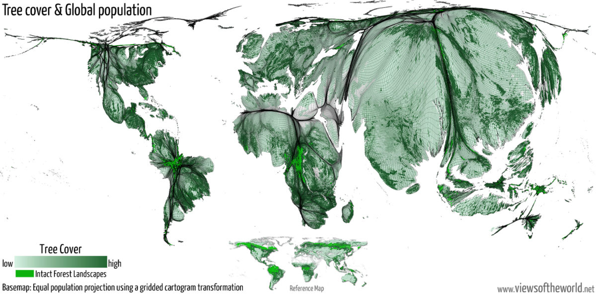 Global tree cover - Worldmapper
