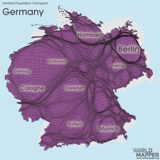 Germany Gridded Population - Worldmapper