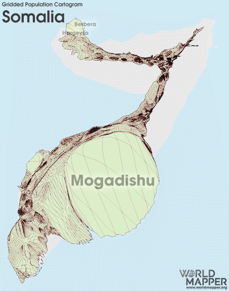 Somalia Gridded Population | Worldmapper