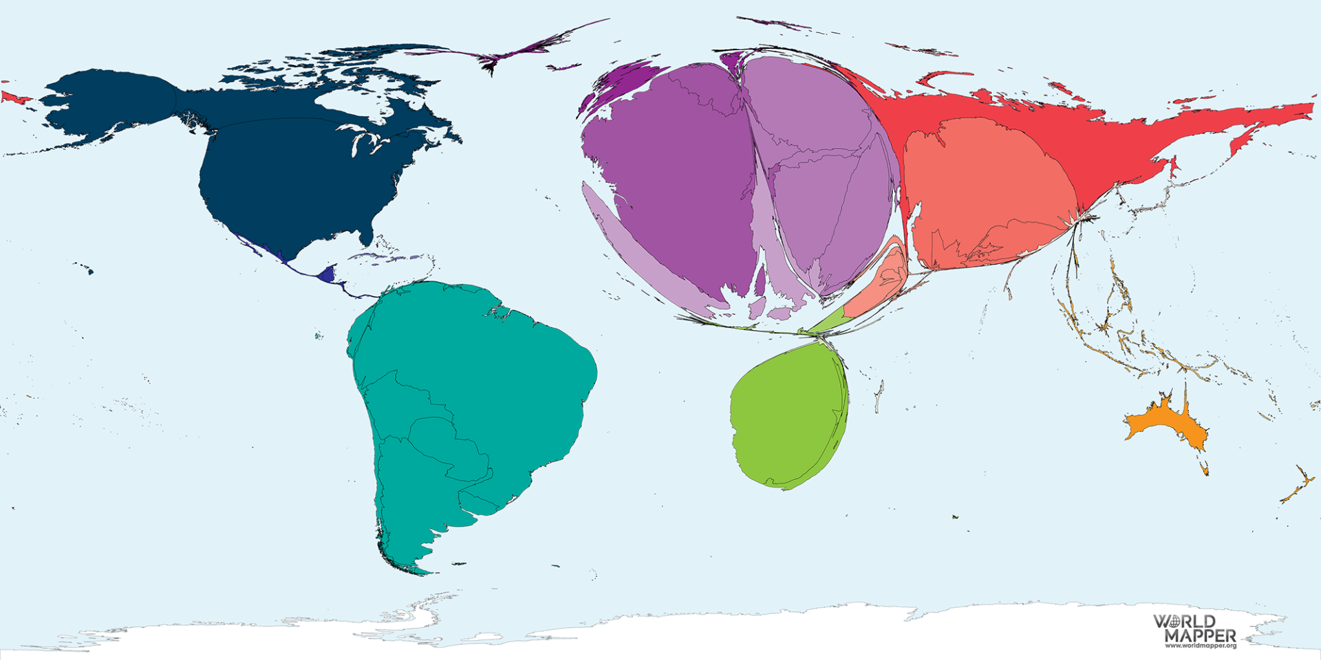 Spread of the German Language - Worldmapper