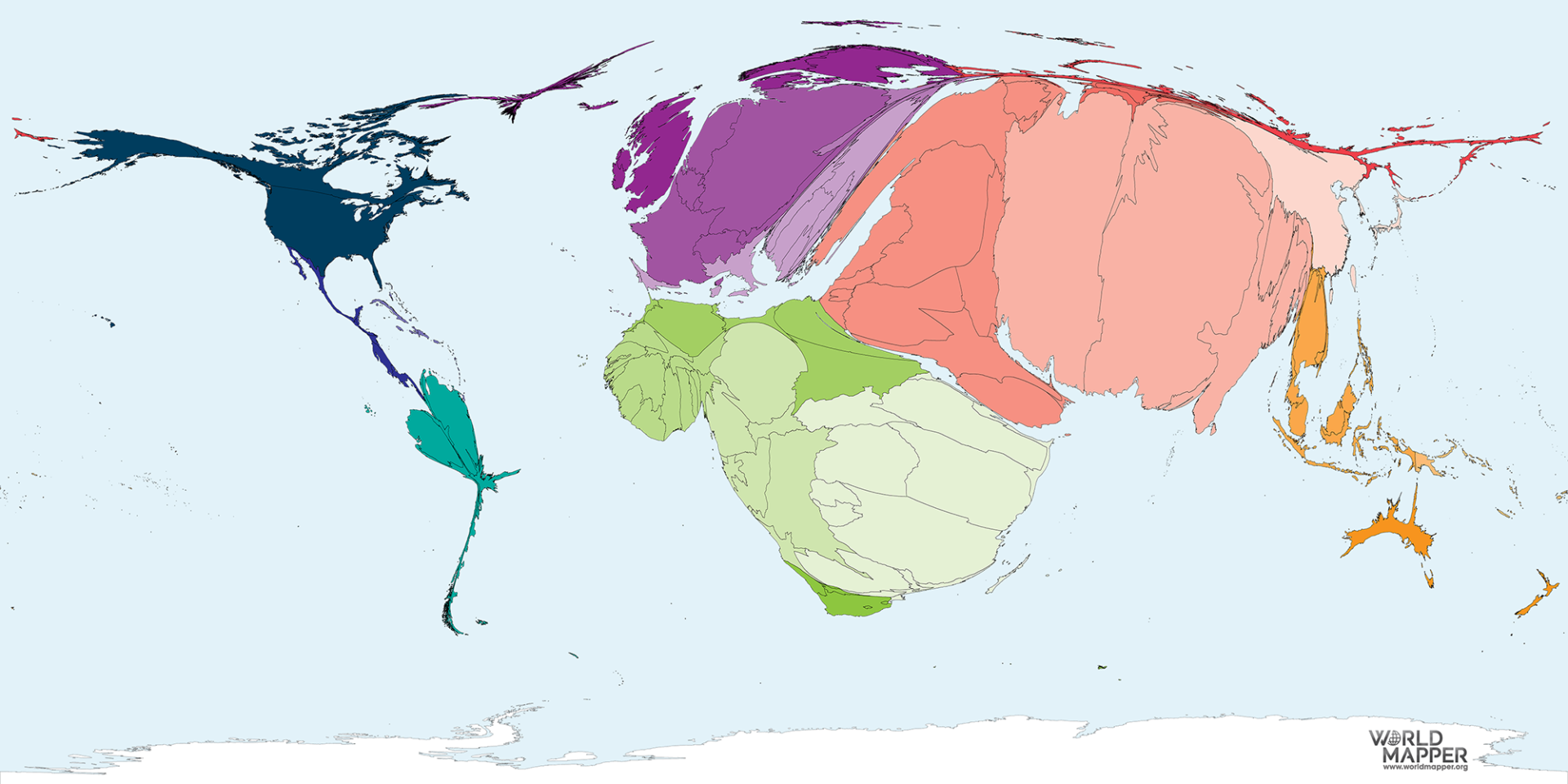 Refugee Destinations 2000-2015 - Worldmapper