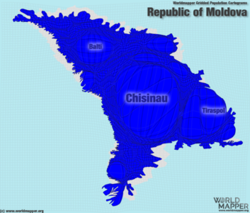Moldova Gridded Population - Worldmapper