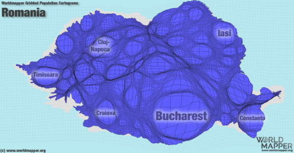 Romania Gridded Population - Worldmapper