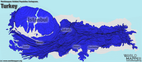 Turkey Gridded Population - Worldmapper