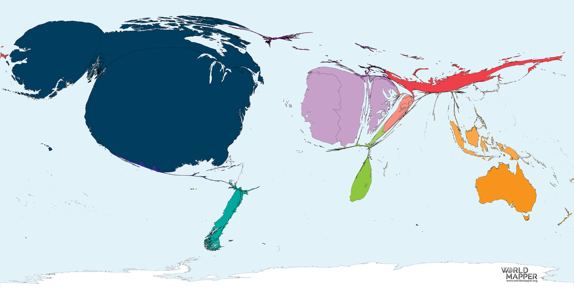 Global remoteness - Worldmapper