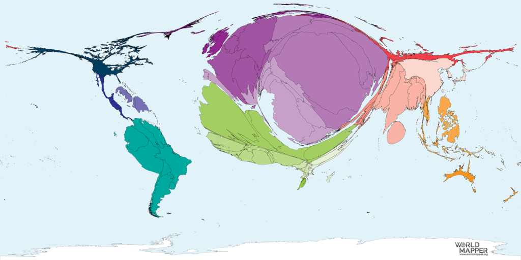 Global remoteness - Worldmapper
