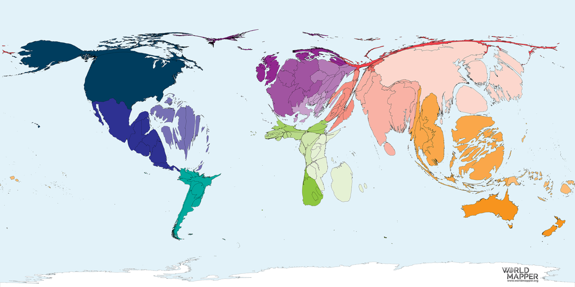 Earth at night - Worldmapper