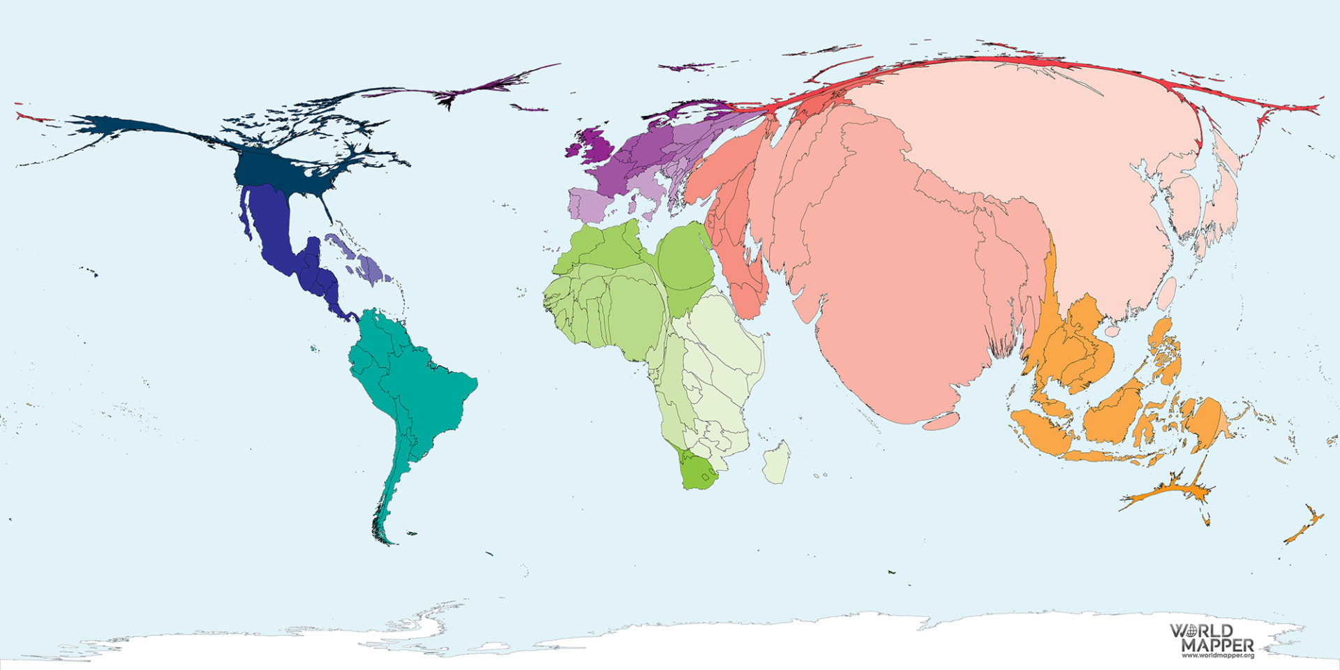 Life Expectancy Growth 1950-2015 - Worldmapper