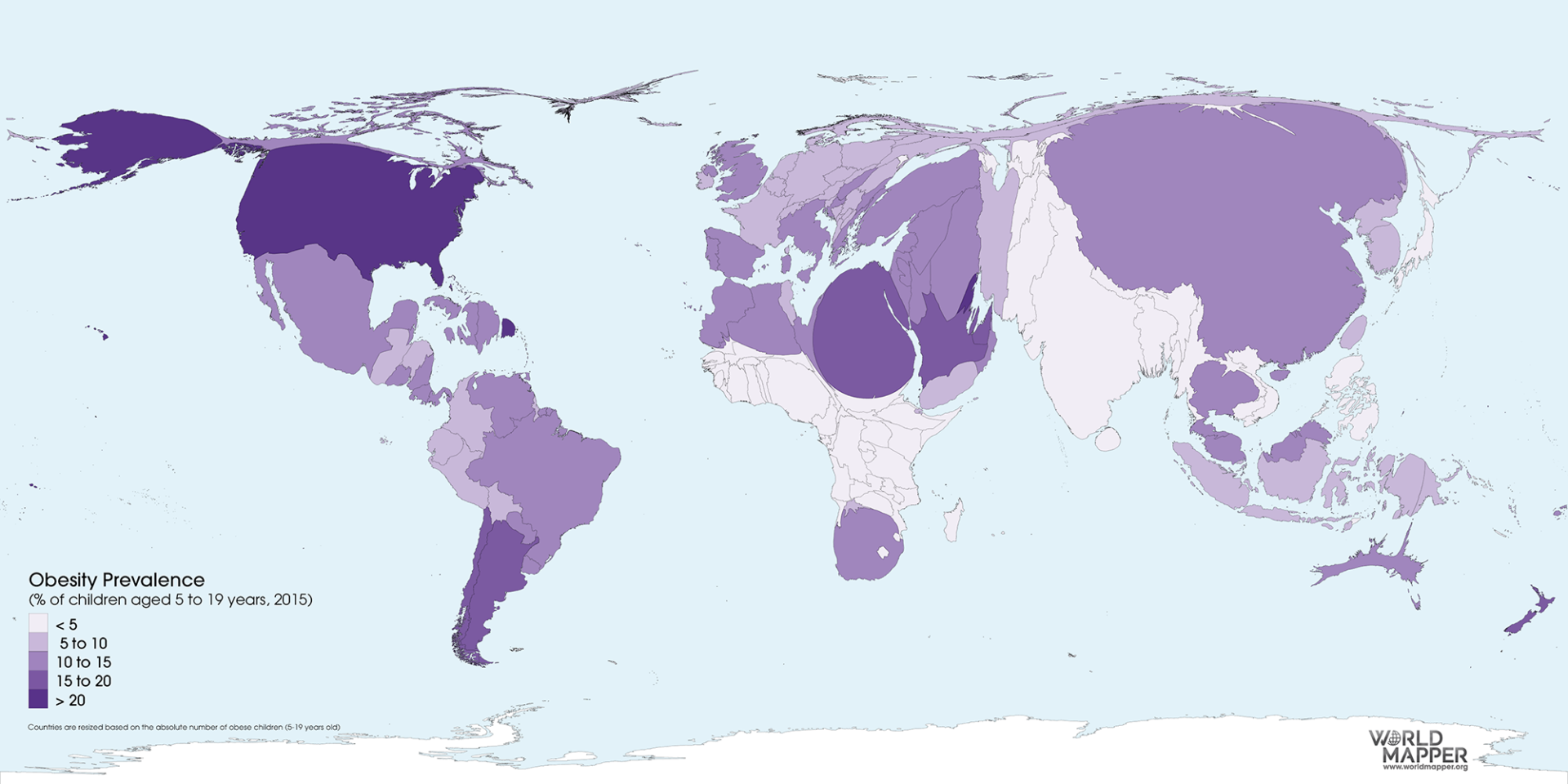 Obesity Prevalence in Children - Worldmapper