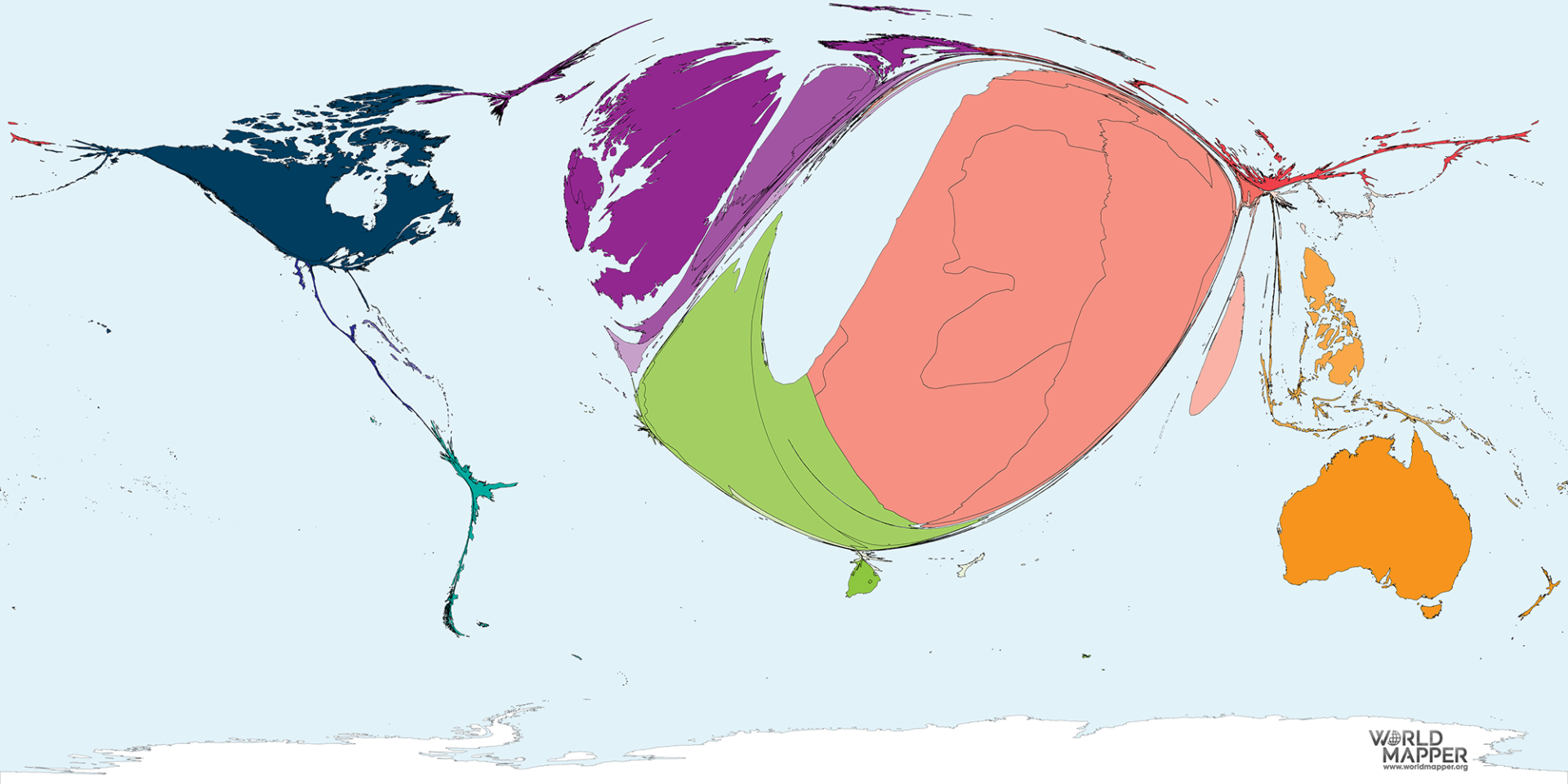 Migration from Iceland 1990-2017 - Worldmapper