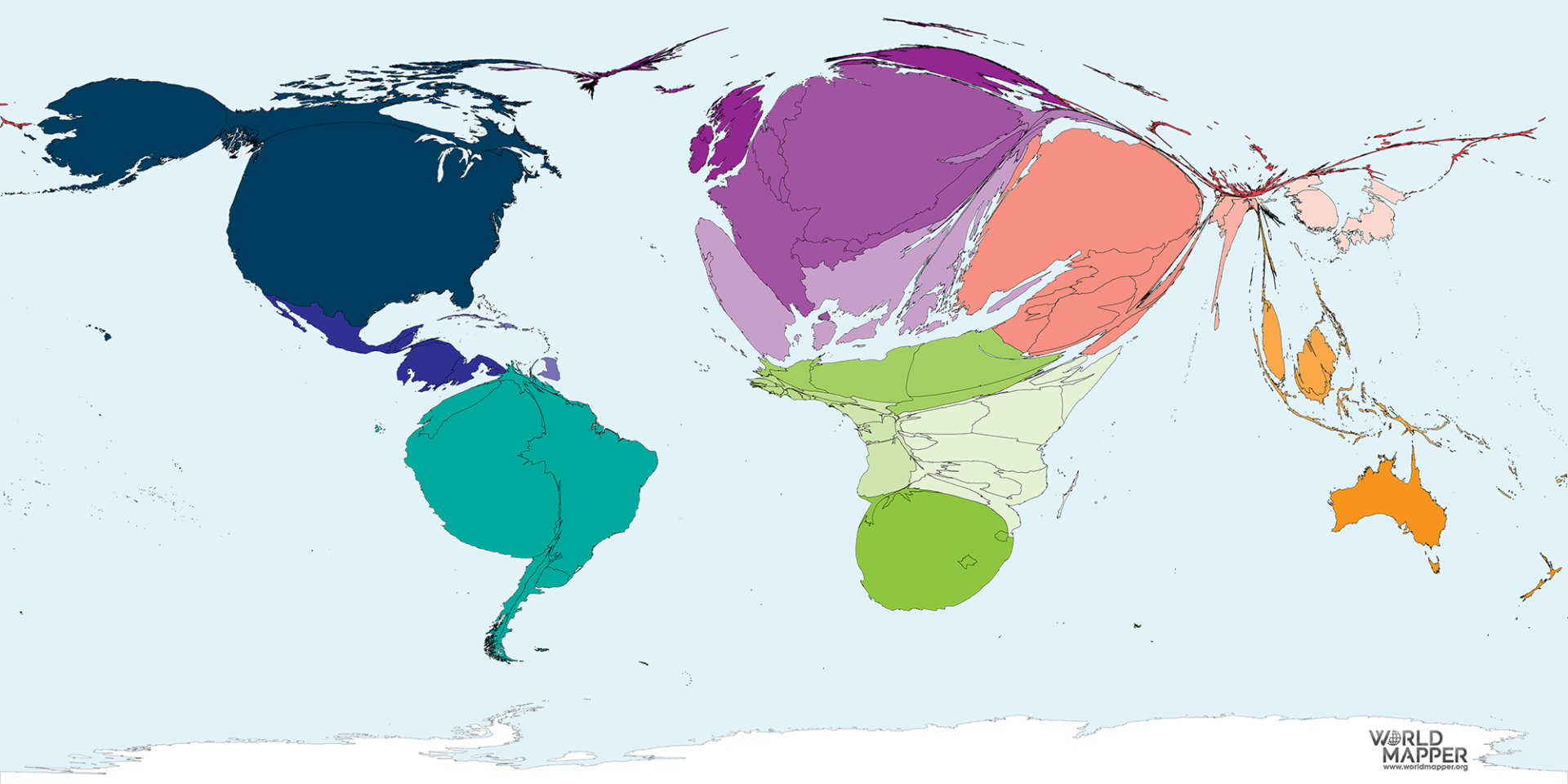 Asylum-seeker Destinations 2018 - Worldmapper