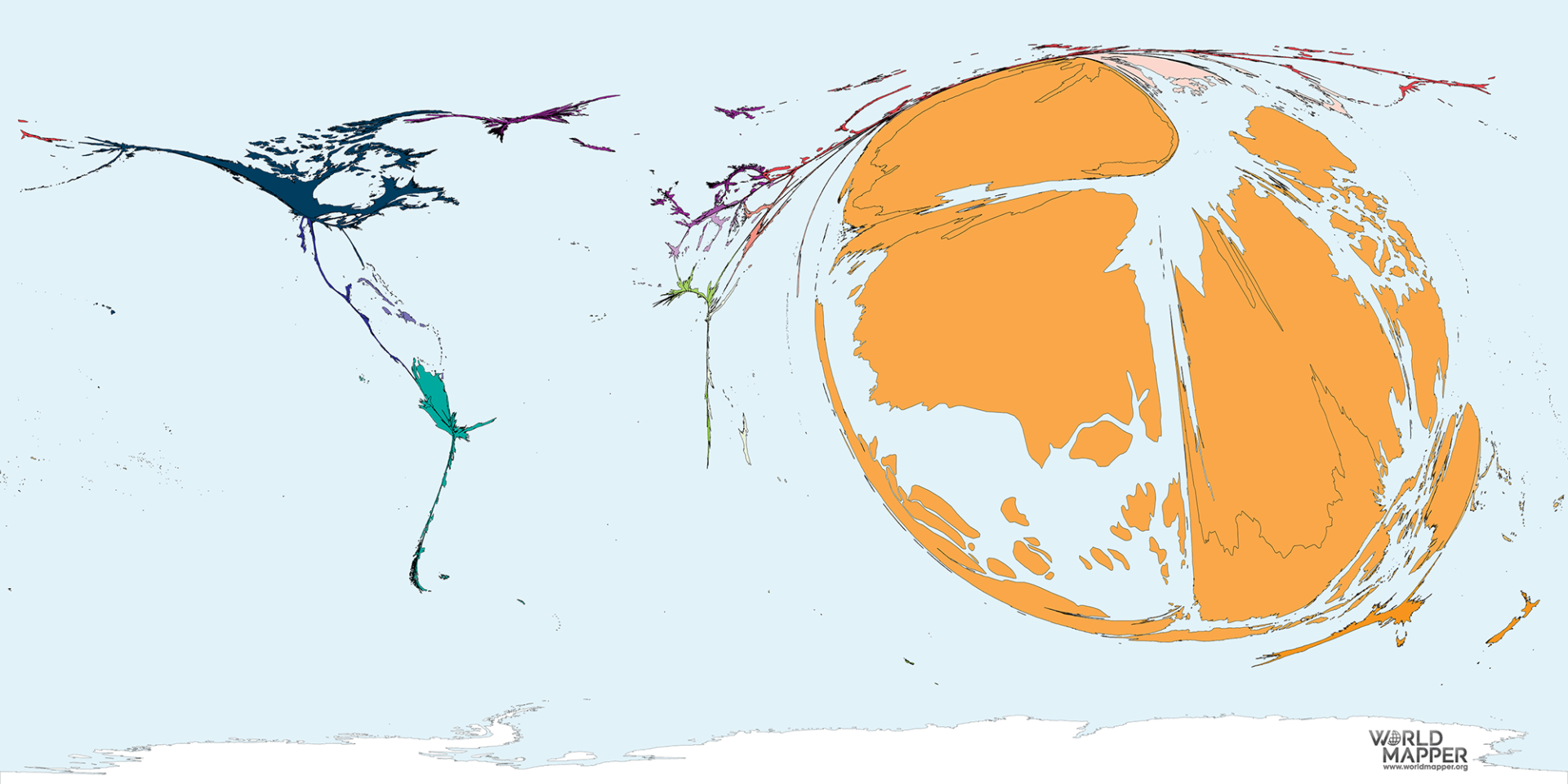 Spread of the Min Language - Worldmapper