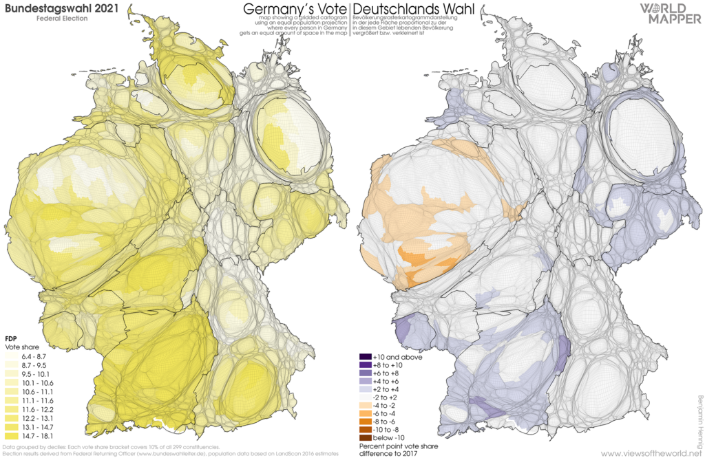 Bundestagswahl 2021: Map Views of the German Federal Election - Worldmapper