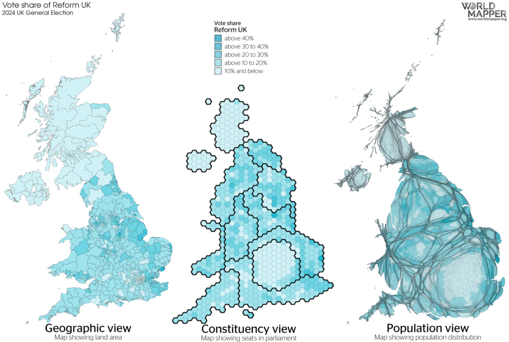 UK General Election 2024: Reform Party Vote Share - Worldmapper